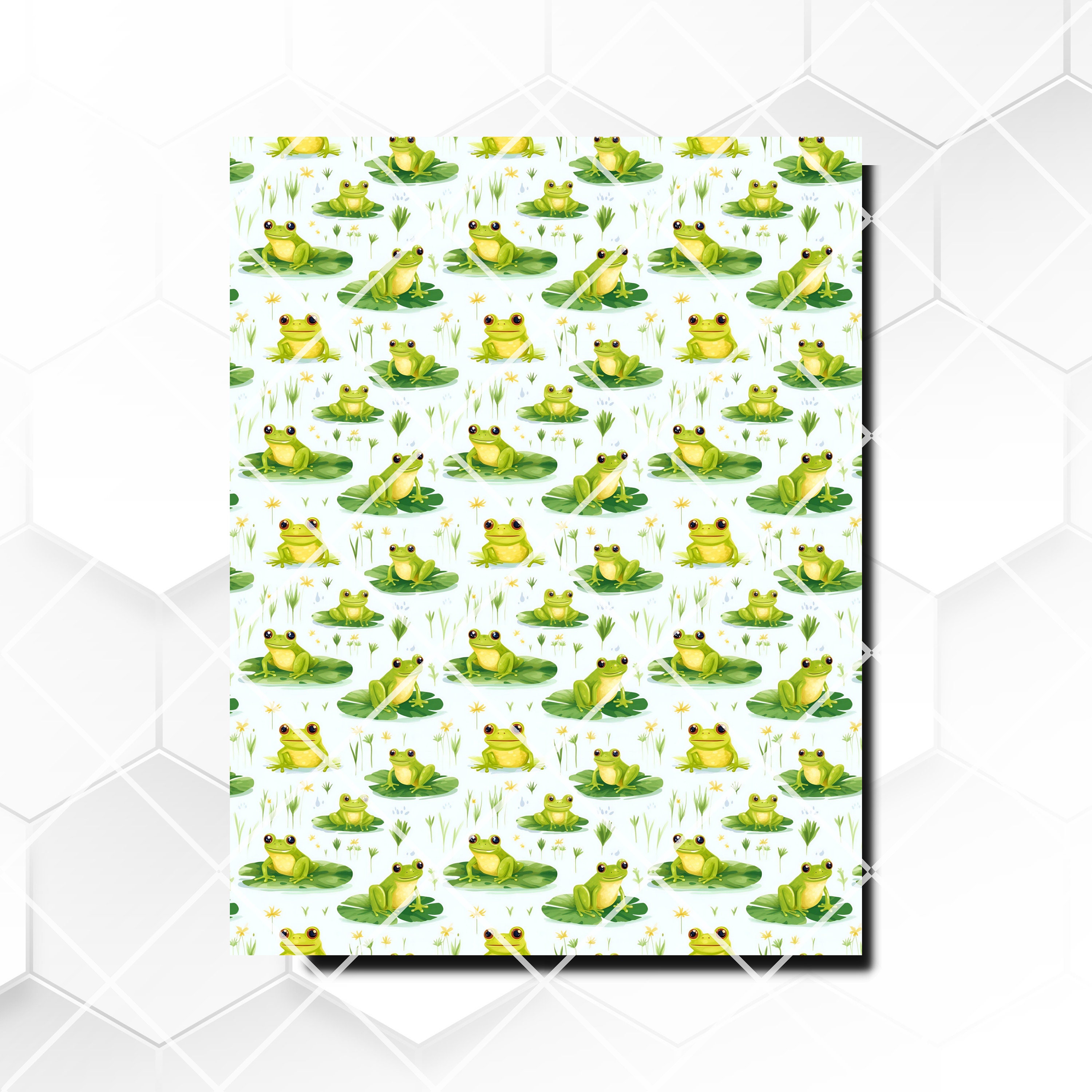 Playful Frogs Digital Paper, Printable Background Scrapbook Papers 8 ...