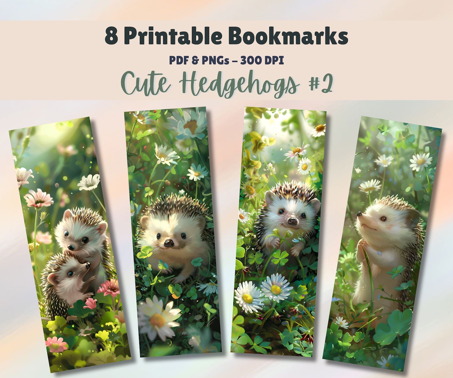 Printable Bookmarks Set of 8 Digital Download 11x8.5 PDF and Separate ...