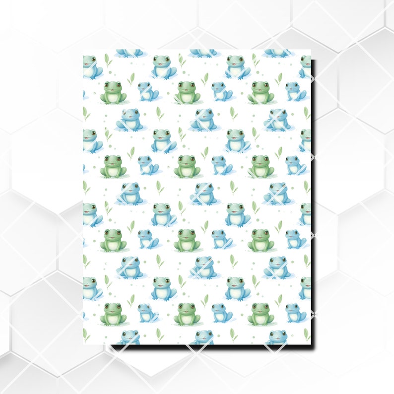Playful Frogs Digital Paper, Printable Background Scrapbook Papers 8 ...