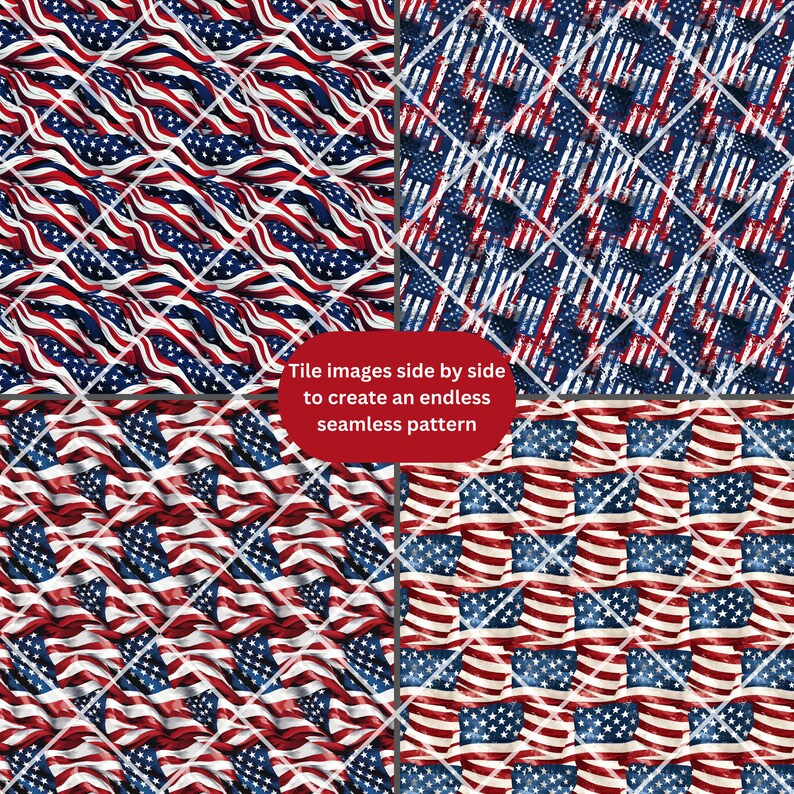 American Flags Digital Paper Printable Background Scrapbook Papers ...