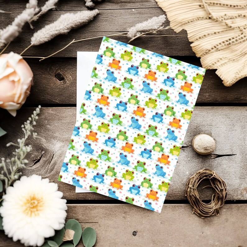 Playful Frogs Digital Paper, Printable Background Scrapbook Papers 8 ...