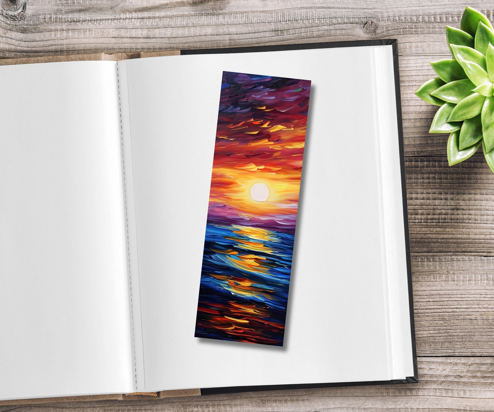 Oil Painting Ocean Sunset Printable Bookmarks Set of 8 Digital Download ...