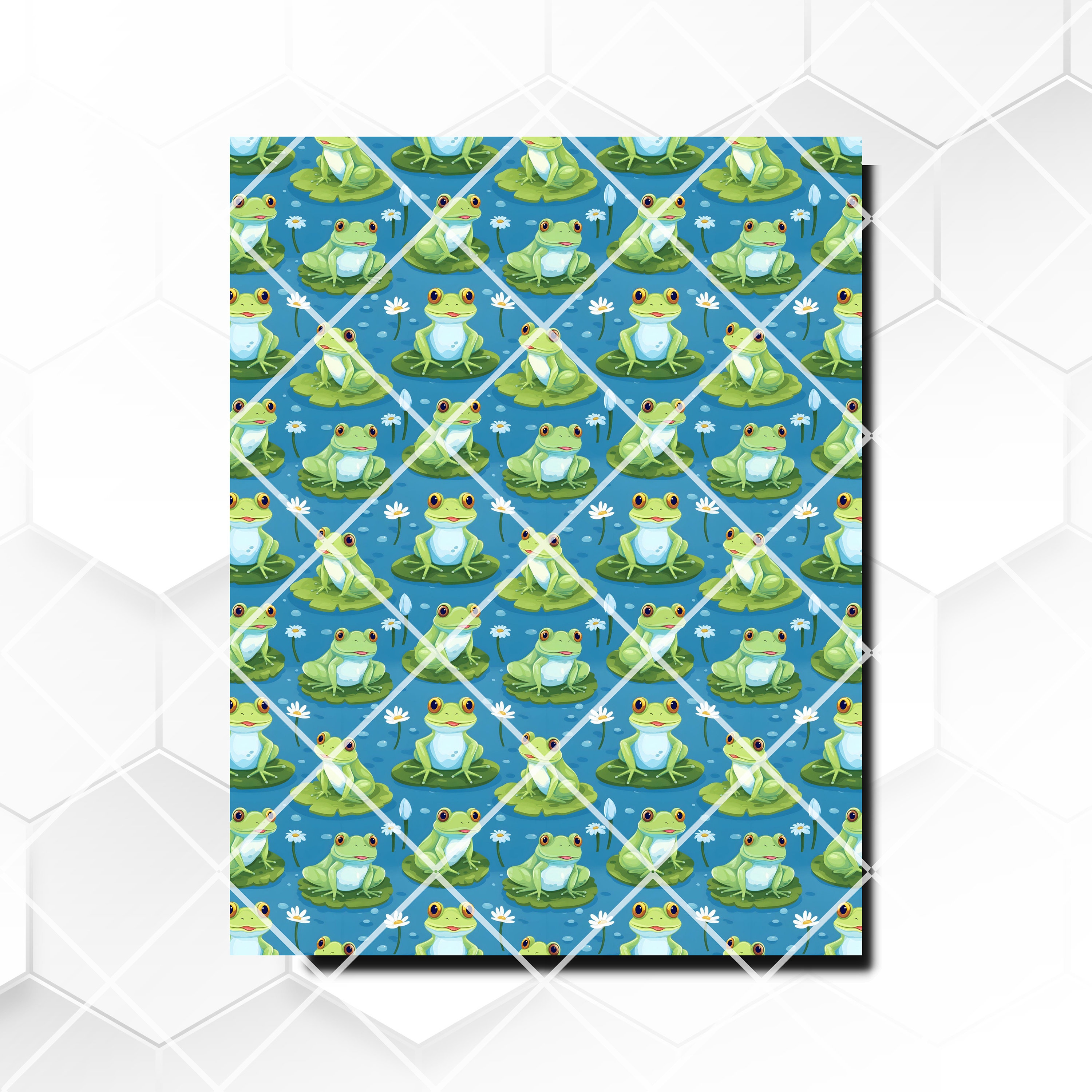 Cute Frogs Digital Paper, Printable Background Scrapbook Papers 8.5x11 ...