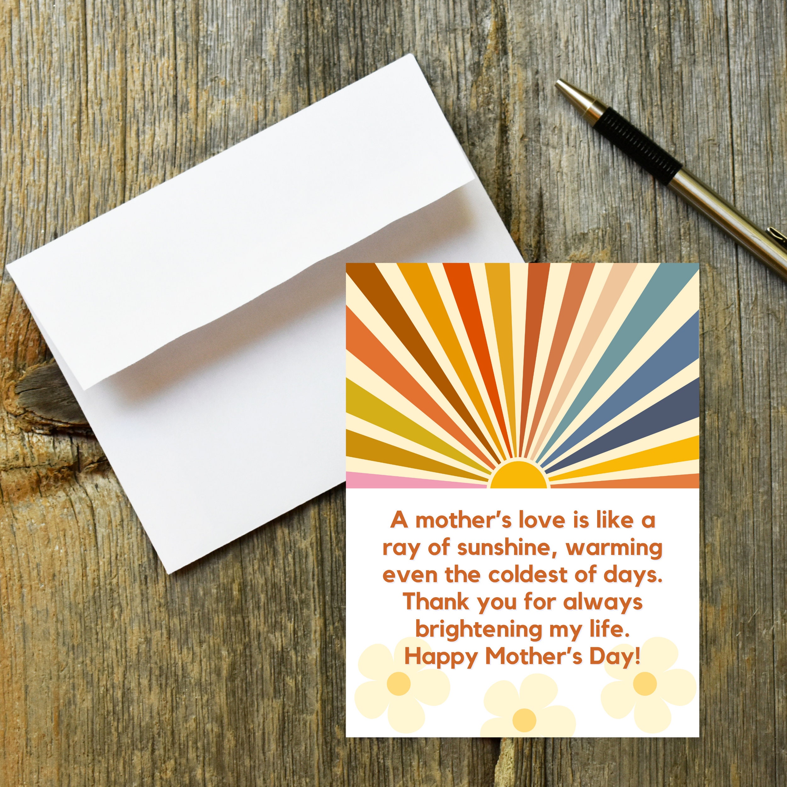 Mother's Day Printable Greeting Card Includes DIY Printable Envelope ...