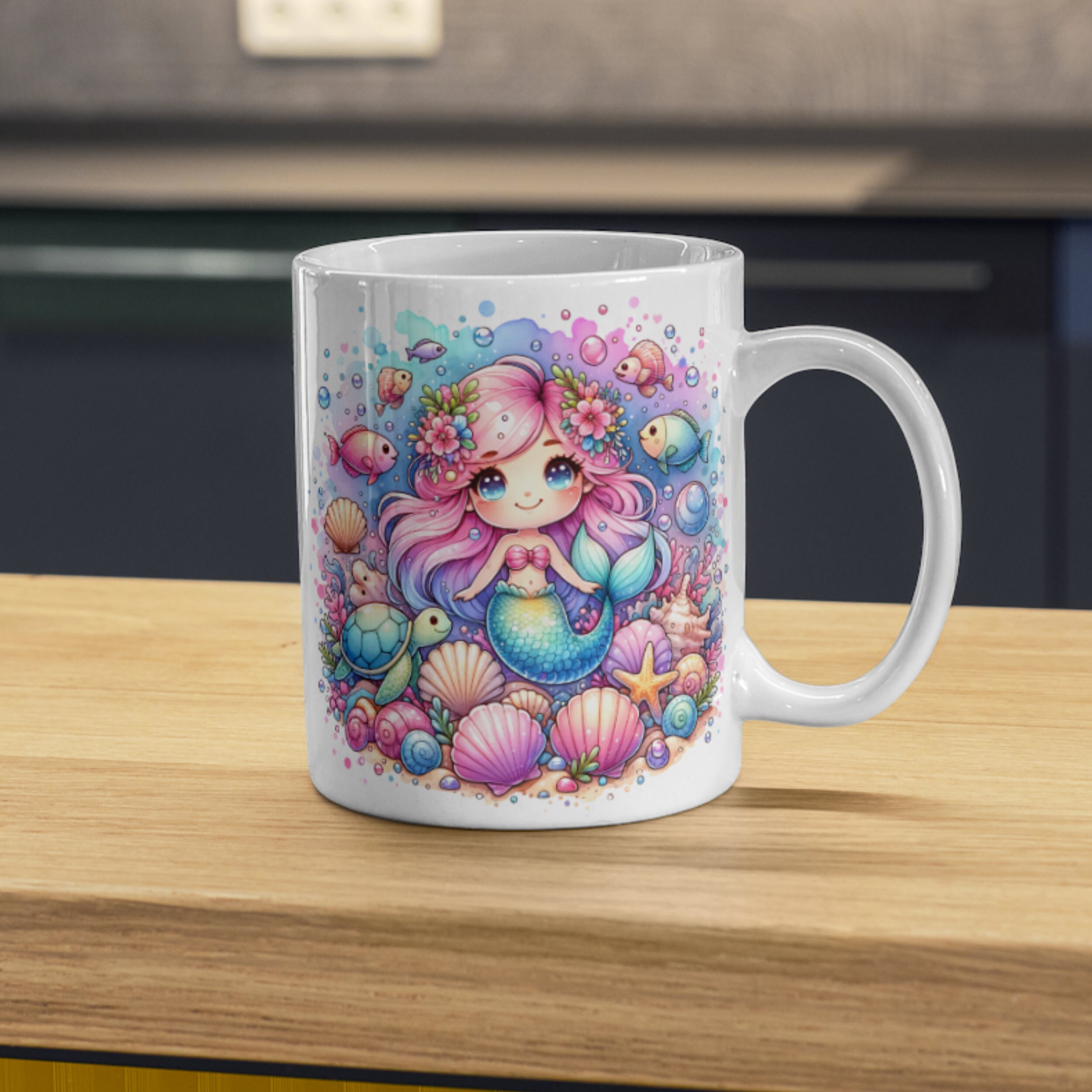 Cute Mermaids Clipart Bundle Set of 8 PNG Transparent Background Files ...