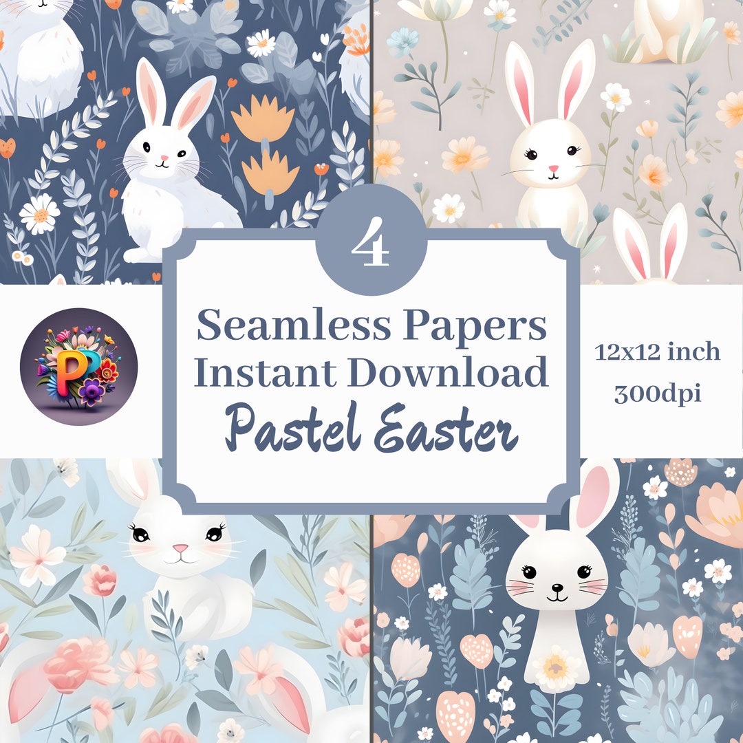 Pastel Easter Printable Background Scrapbook Papers 12x12 Seamless ...