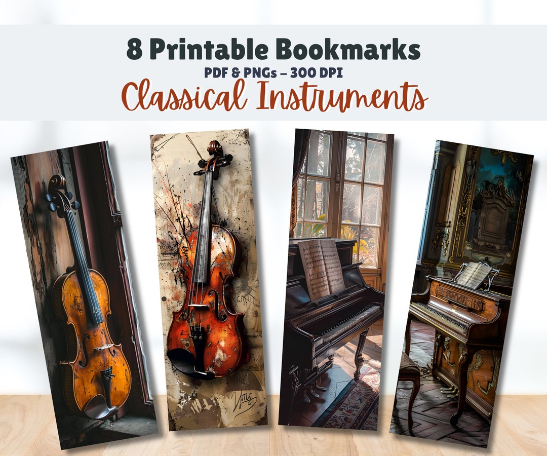 Printable Bookmarks Set of 8 Digital Download 11x8.5 PDF and Separate ...