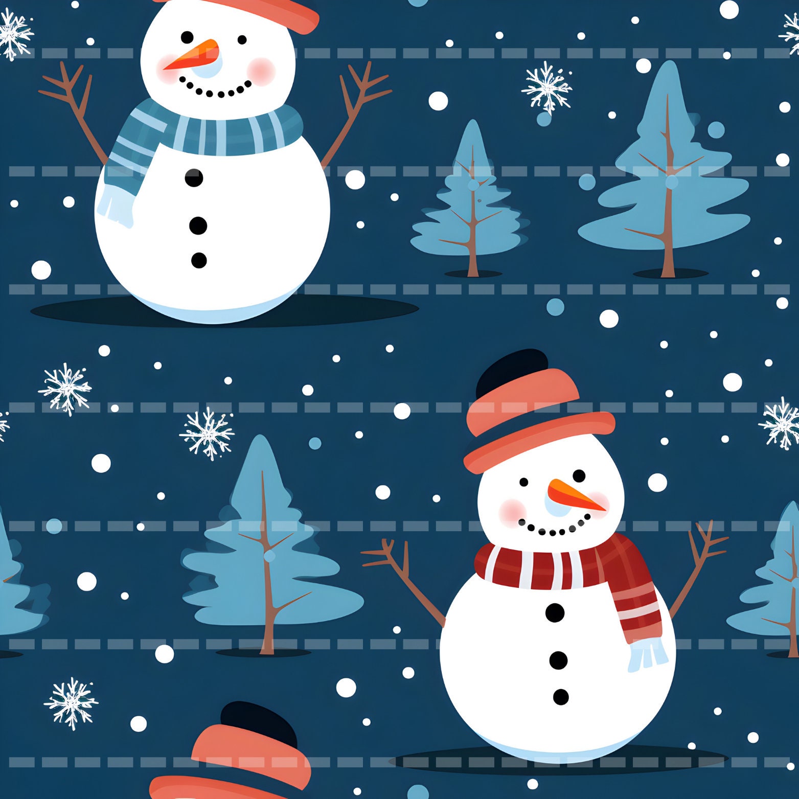 Cute Snowmen Digital Paper, Printable Background, Scrapbook Papers ...