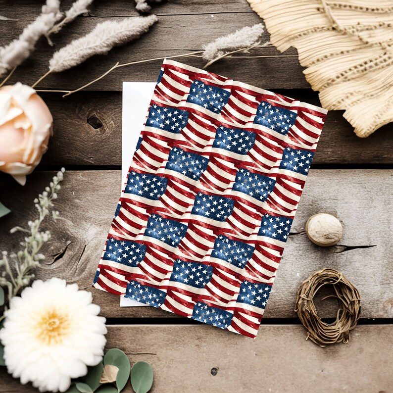 American Flags Digital Paper Printable Background Scrapbook Papers ...