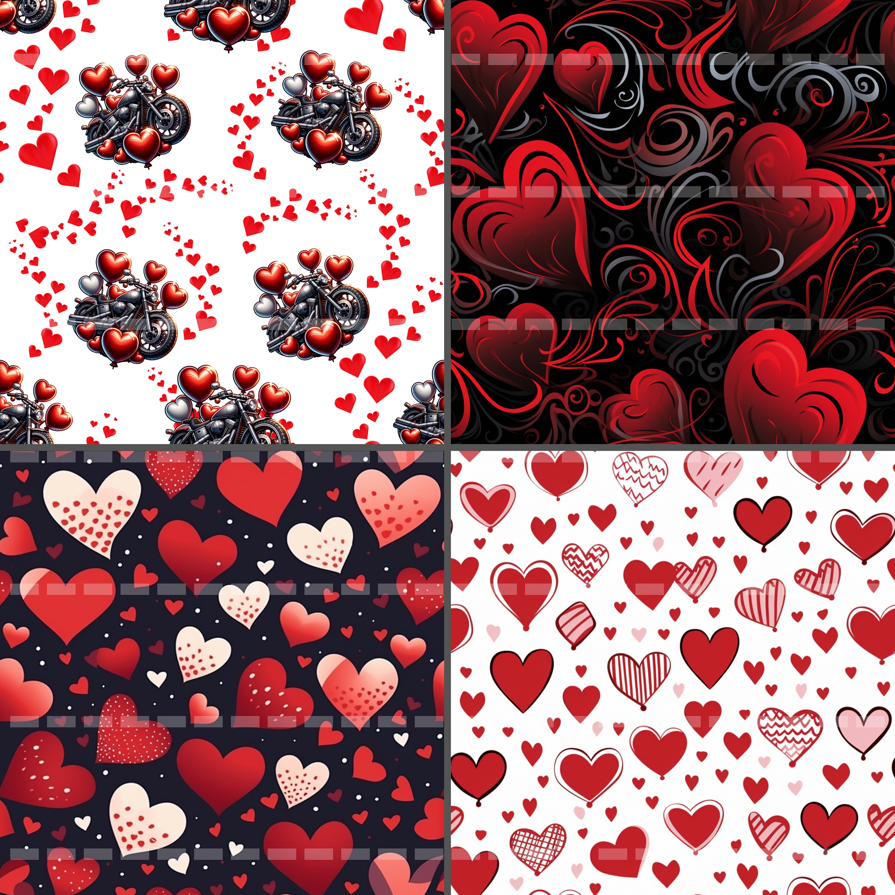 Motorcycle Love Digital Paper Printable Background Scrapbook Papers ...