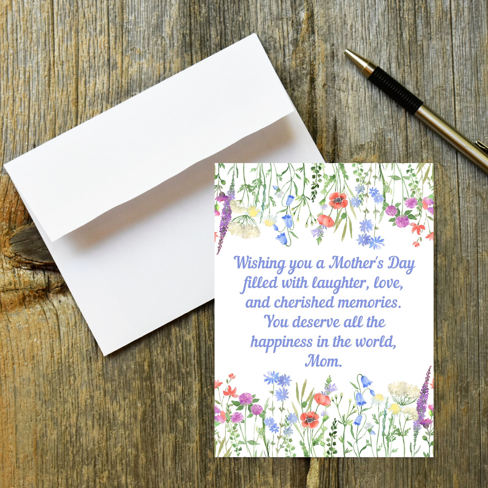 Mother's Day Printable Greeting Card Includes DIY Printable Envelope ...
