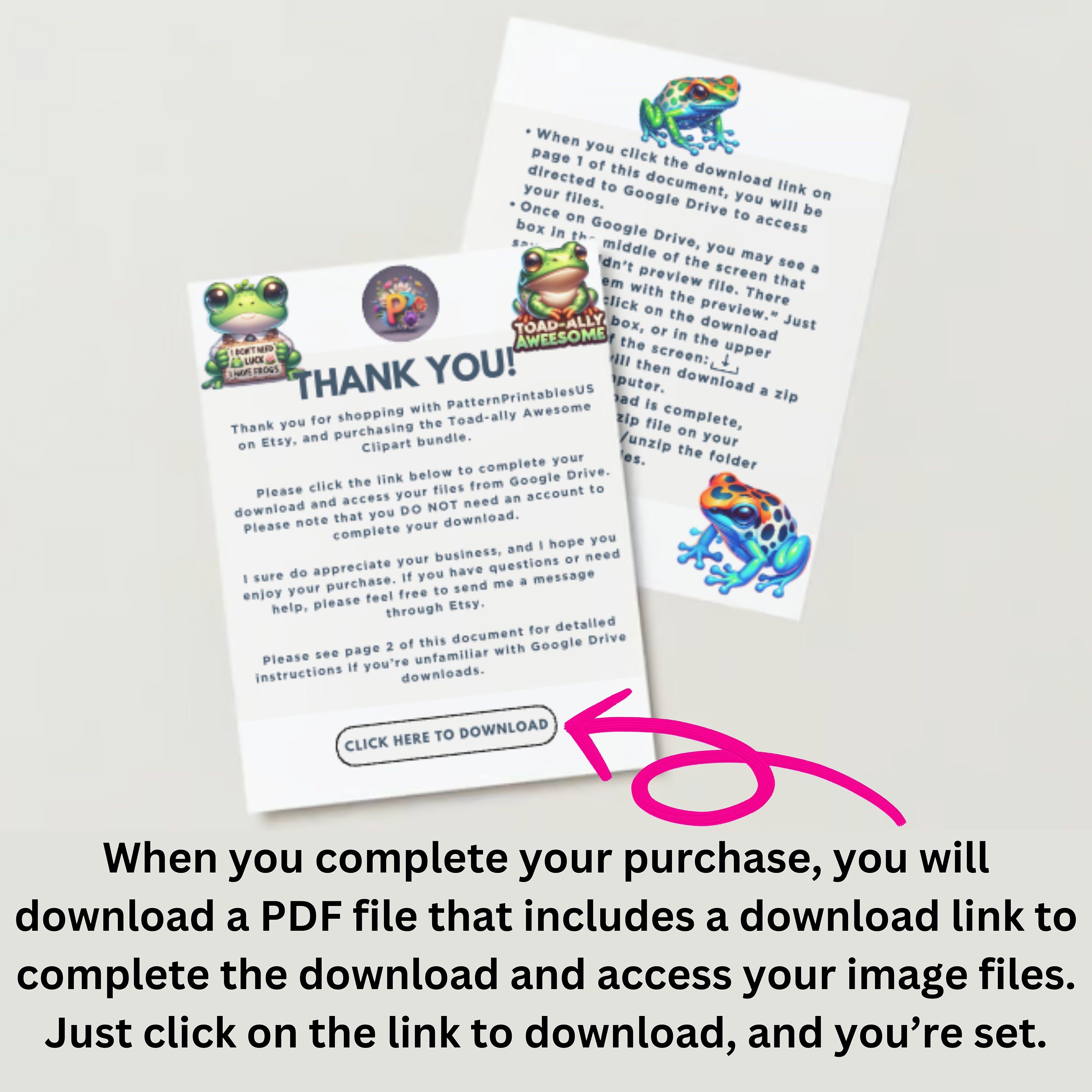 Toad-ally Awesome Frogs Set of 8 Clipart PNG Files Transparent ...