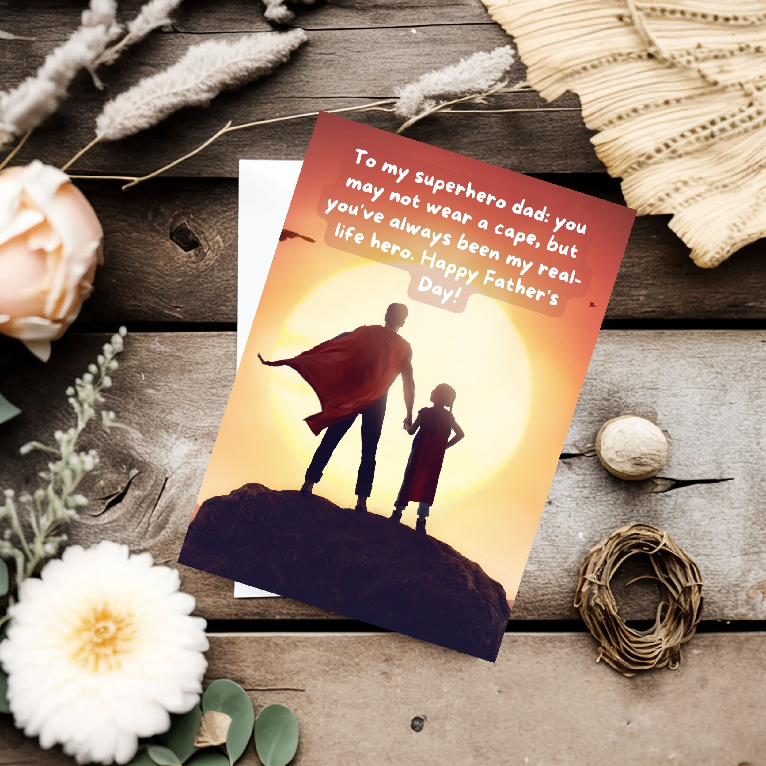 Superhero Father's Day Printable Greeting Card With DIY Printable ...