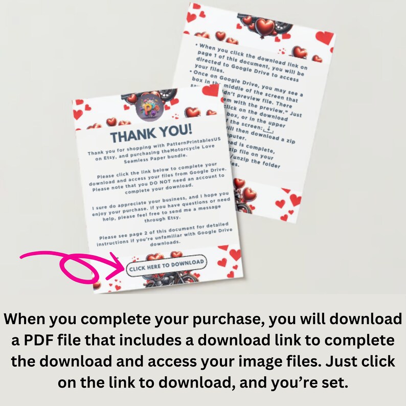 Motorcycle Love Digital Paper Printable Background Scrapbook Papers ...
