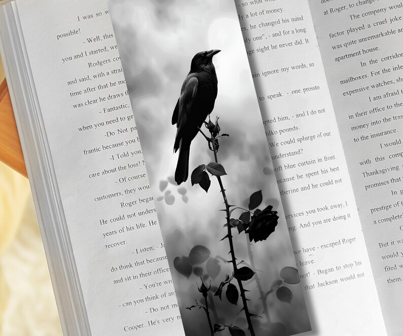 Ravens & Roses Printable Bookmarks Set of 8 Digital Download 11x8.5 PDF ...