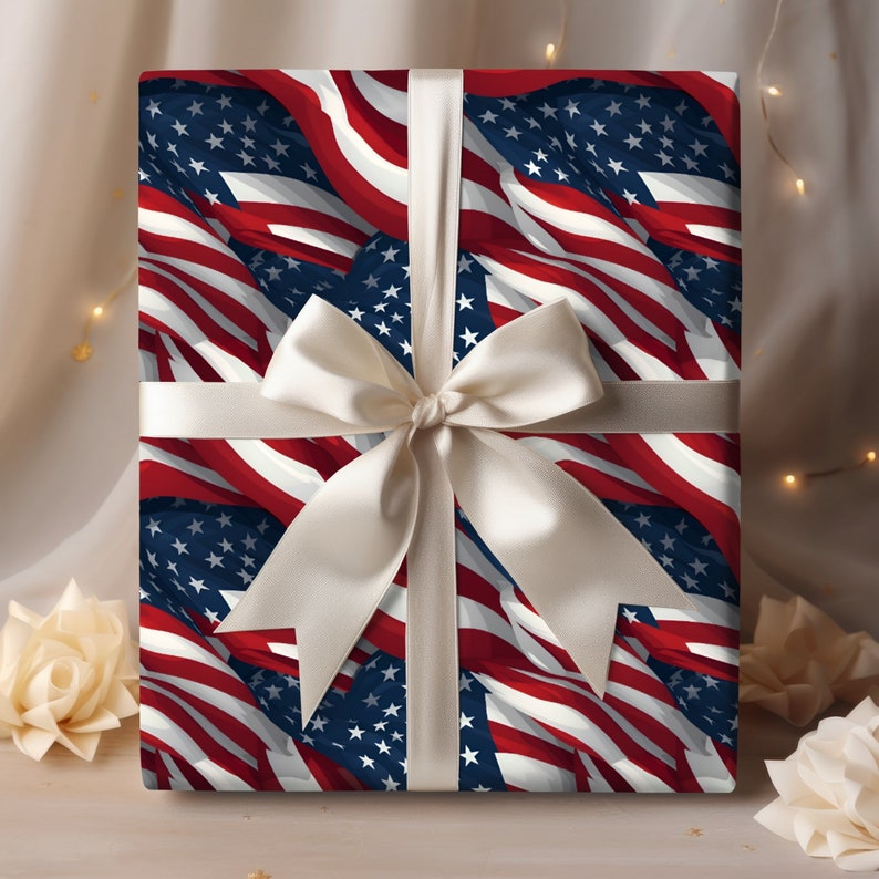 American Flags Digital Paper Printable Background Scrapbook Papers ...