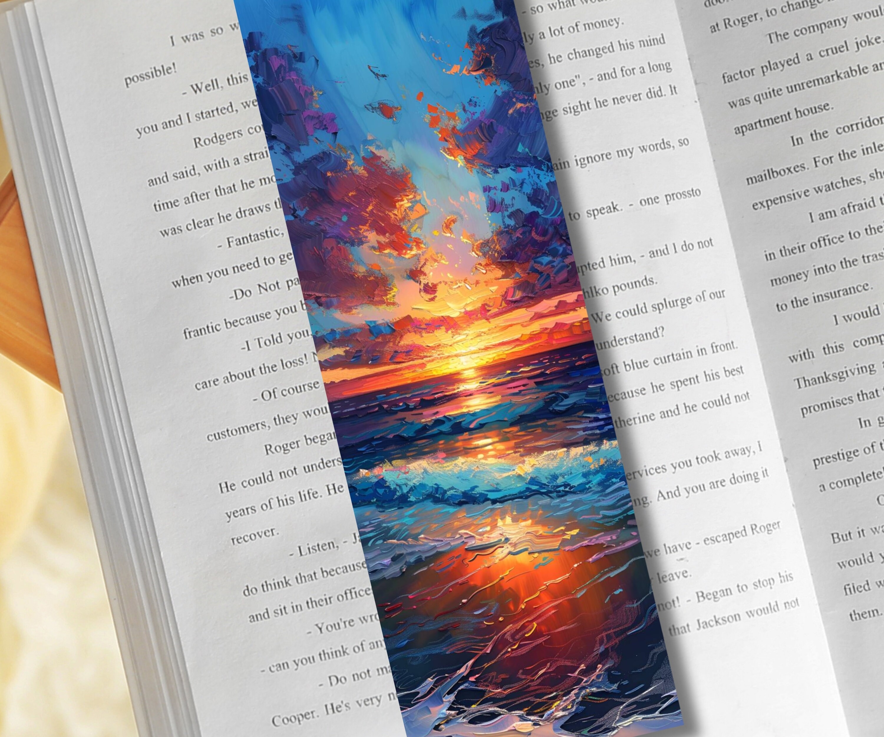 Oil Painting Ocean Sunset Printable Bookmarks Set of 8 Digital Download ...