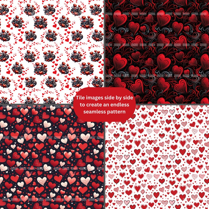 Motorcycle Love Digital Paper Printable Background Scrapbook Papers ...