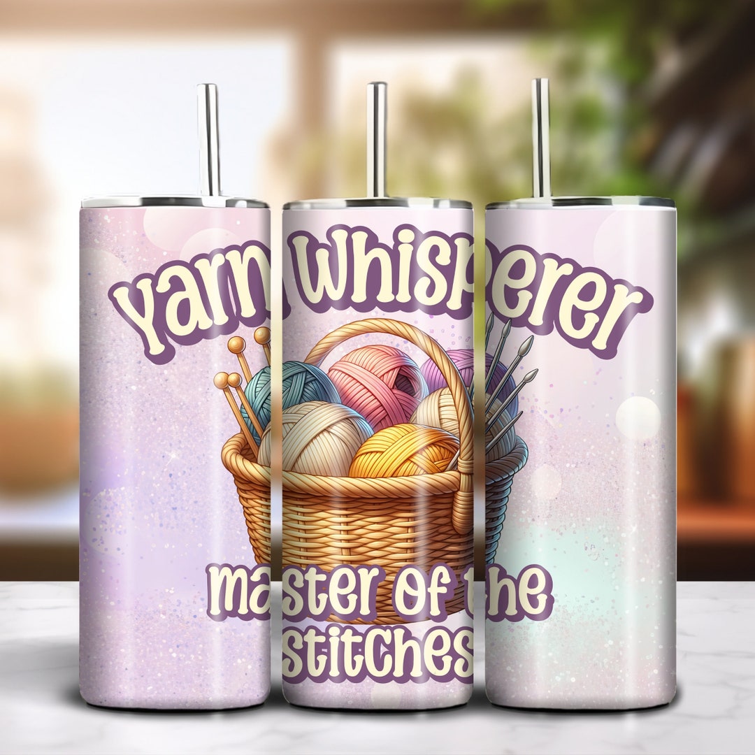Yarn Whisperer 20oz Skinny Tumbler Sublimation Colorful Glitter Design ...