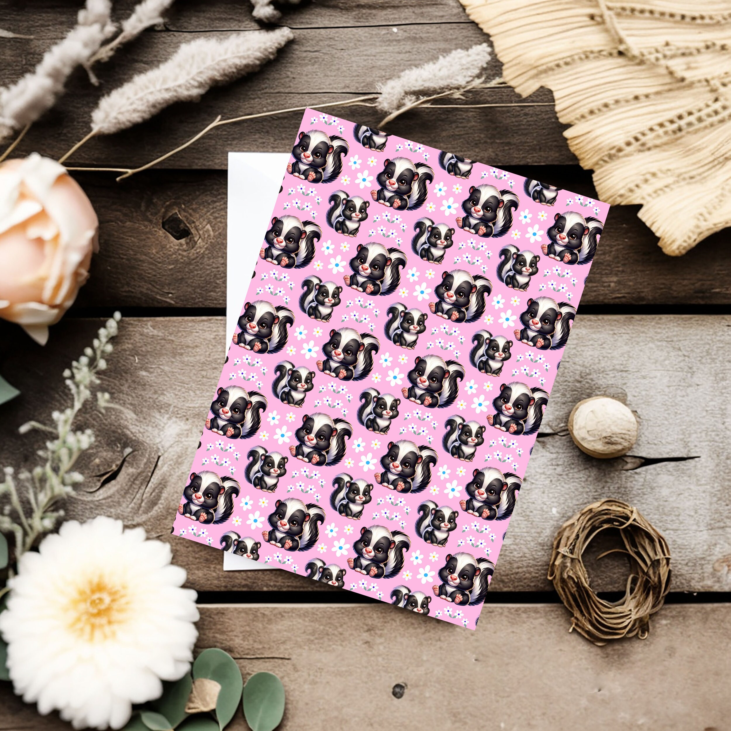Cute Baby Skunks 8.5x11 Repeat Pattern Digital Paper Printable ...