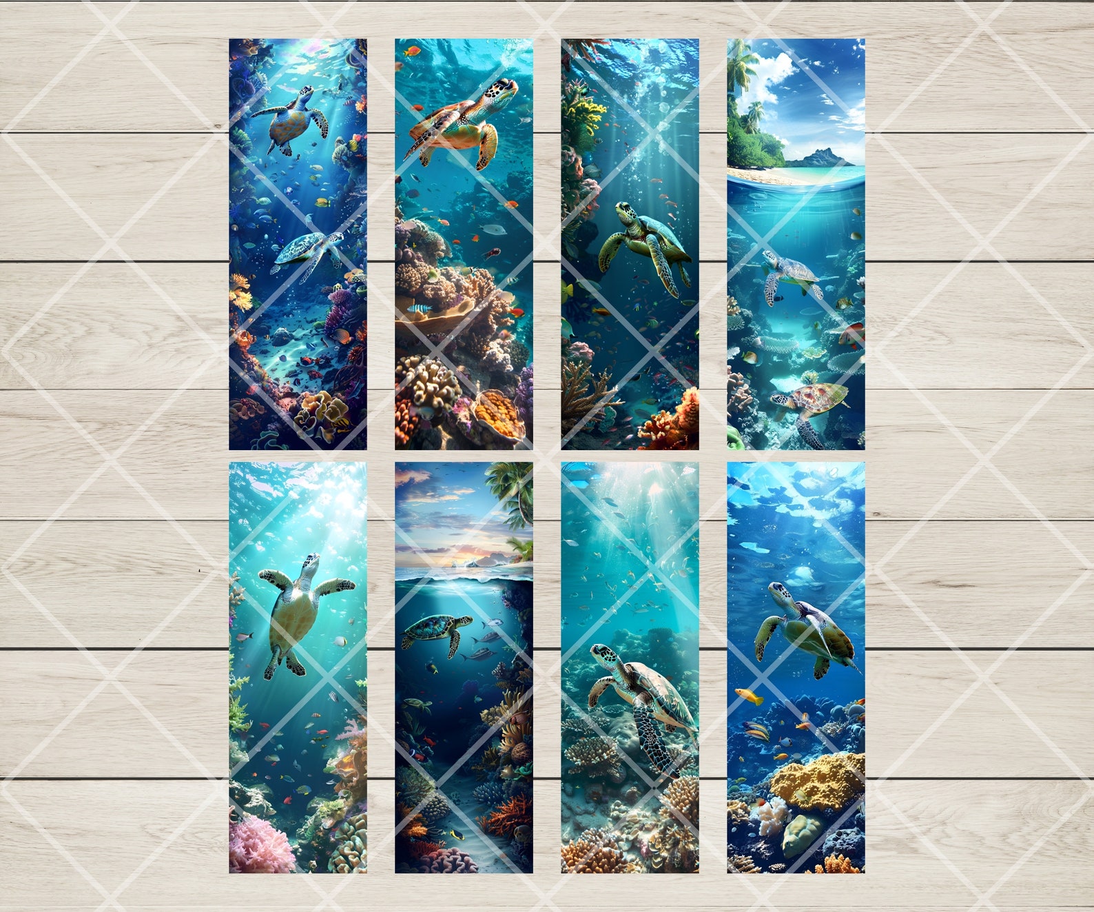 Printable Bookmarks Set of 8 Digital Download 11x8.5 PDF and Separate ...