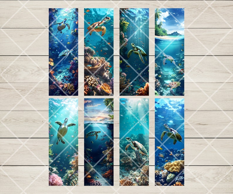 Printable Bookmarks Set of 8 Digital Download 11x8.5 PDF and Separate ...