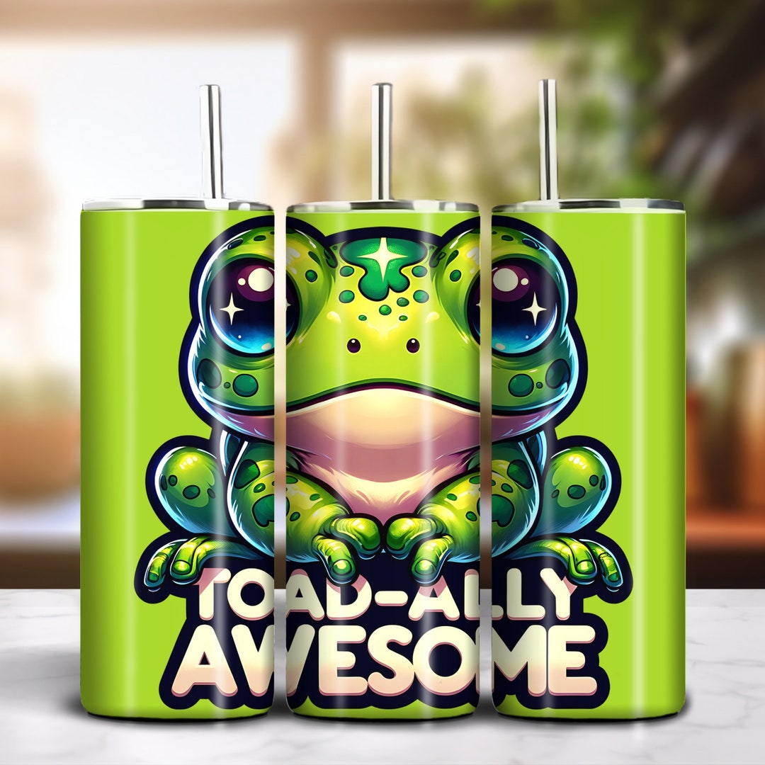 Toad-ally Awesome Frog 20oz Skinny Tumbler Sublimation Seamless Frog ...