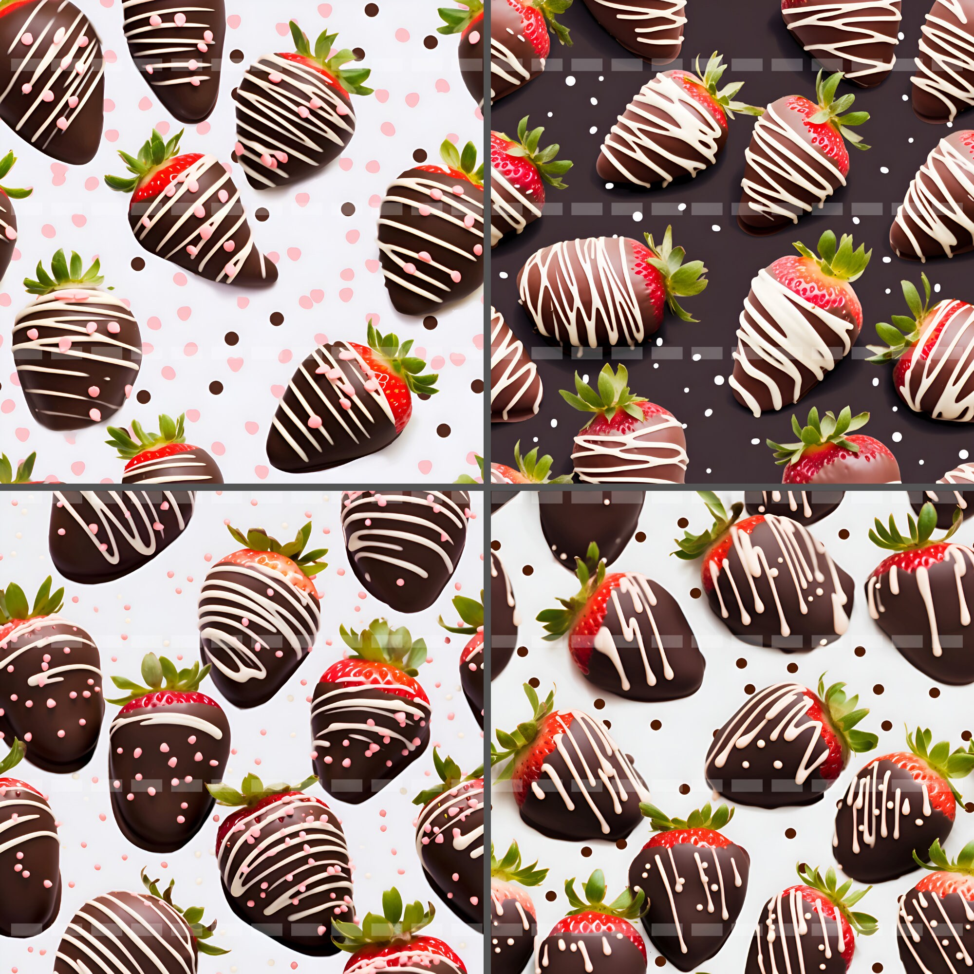 Chocolate Covered Strawberries Printable Background Scrapbook Papers ...