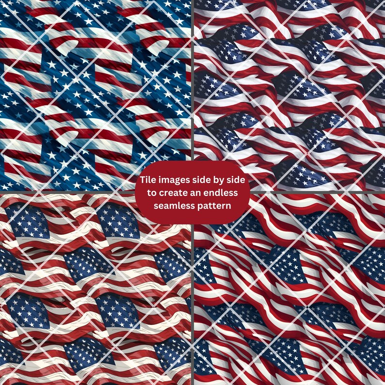 American Flags Digital Paper Printable Background Scrapbook Papers ...