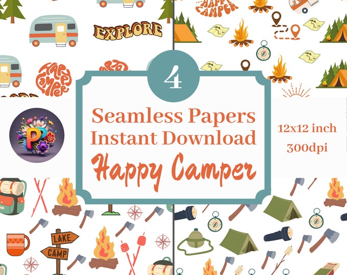 Camping Clipart Bundle Set of 30 Adorable Outdoor Themed PNG Files ...