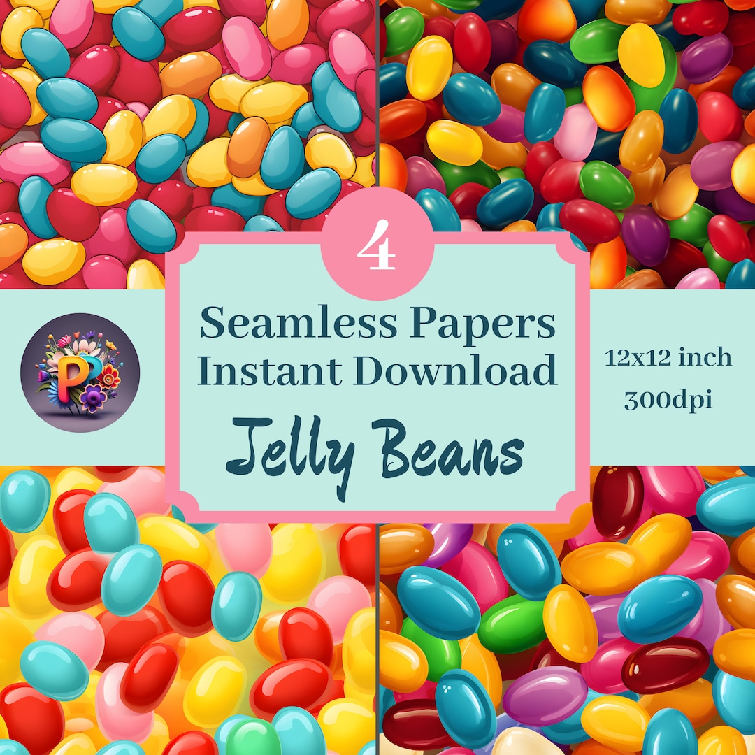 Jelly Beans Printable Background Scrapbook Papers 12x12 Seamless ...