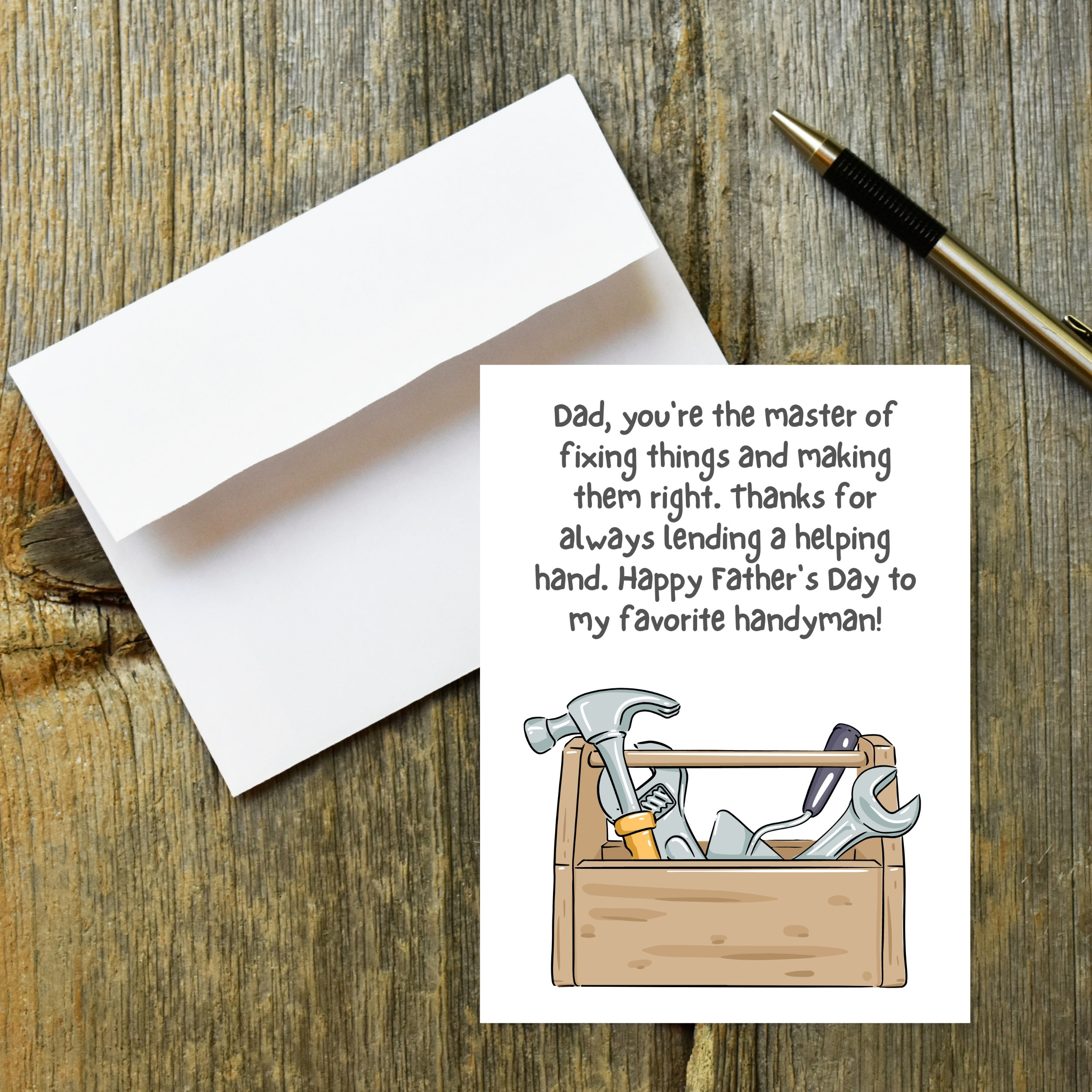 Handyman Father's Day Printable Greeting Card With DIY Printable ...