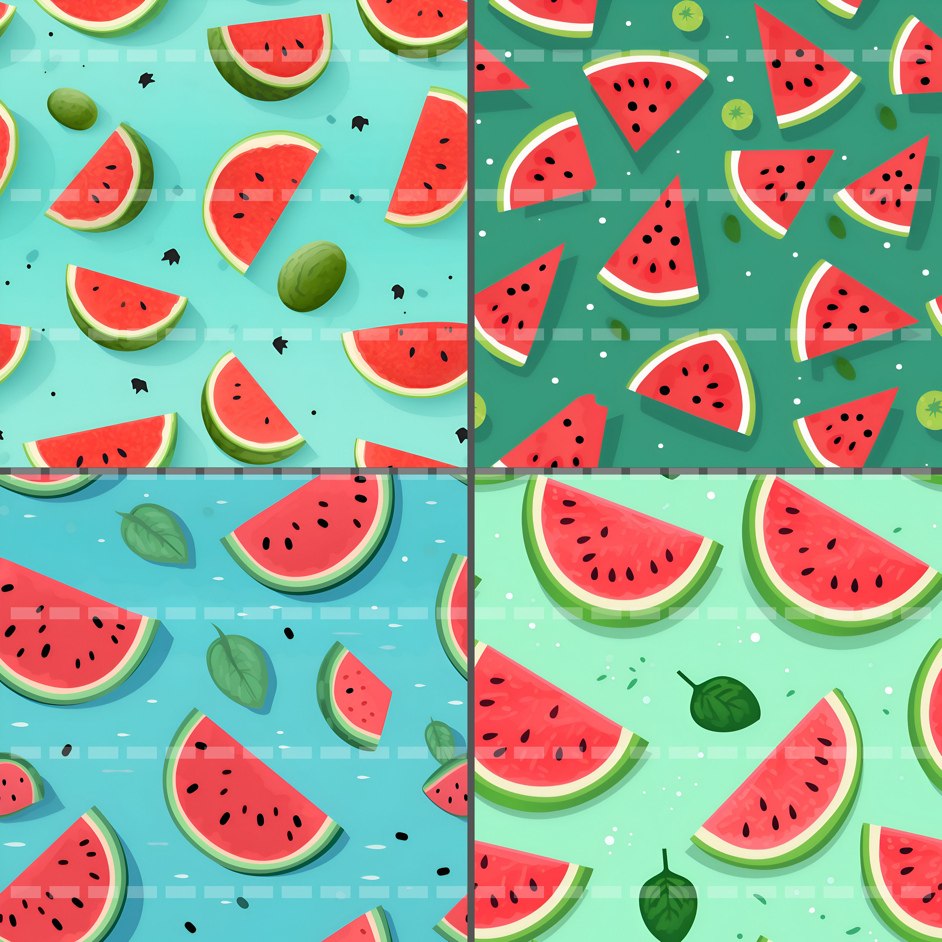 Watermelon Printable Background Scrapbook Papers, 12x12 Seamless ...