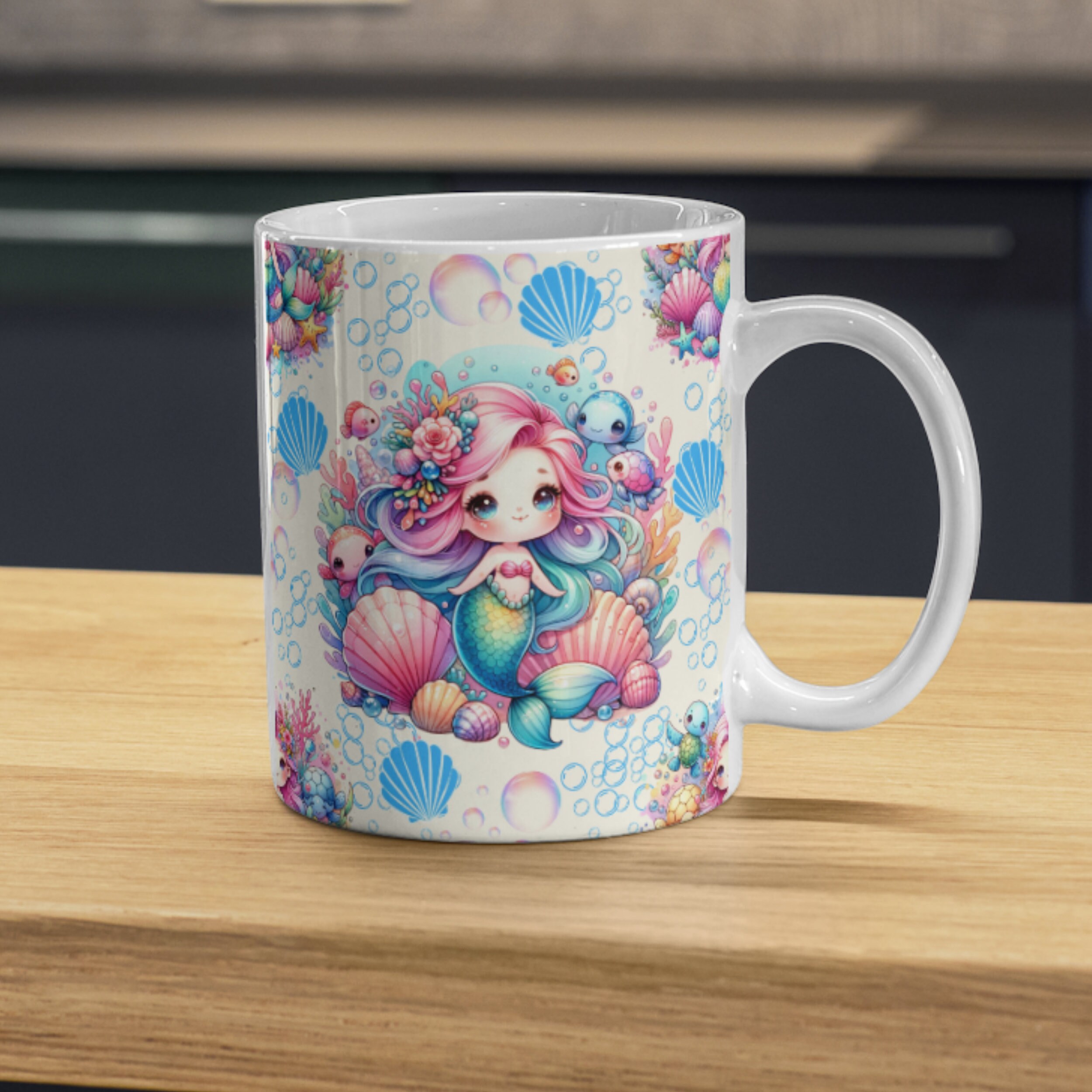 Cute Mermaids 12x12 Seamless Pattern Digital Paper Printable Background ...