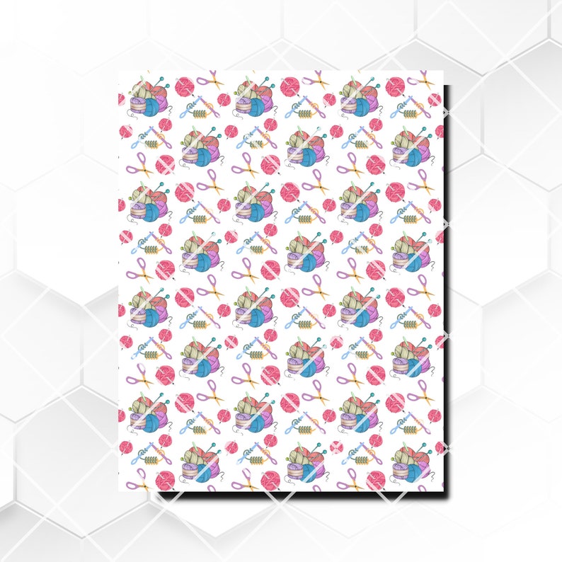 Crochet and Knit Digital Paper, Printable Background Scrapbook Papers 8 ...