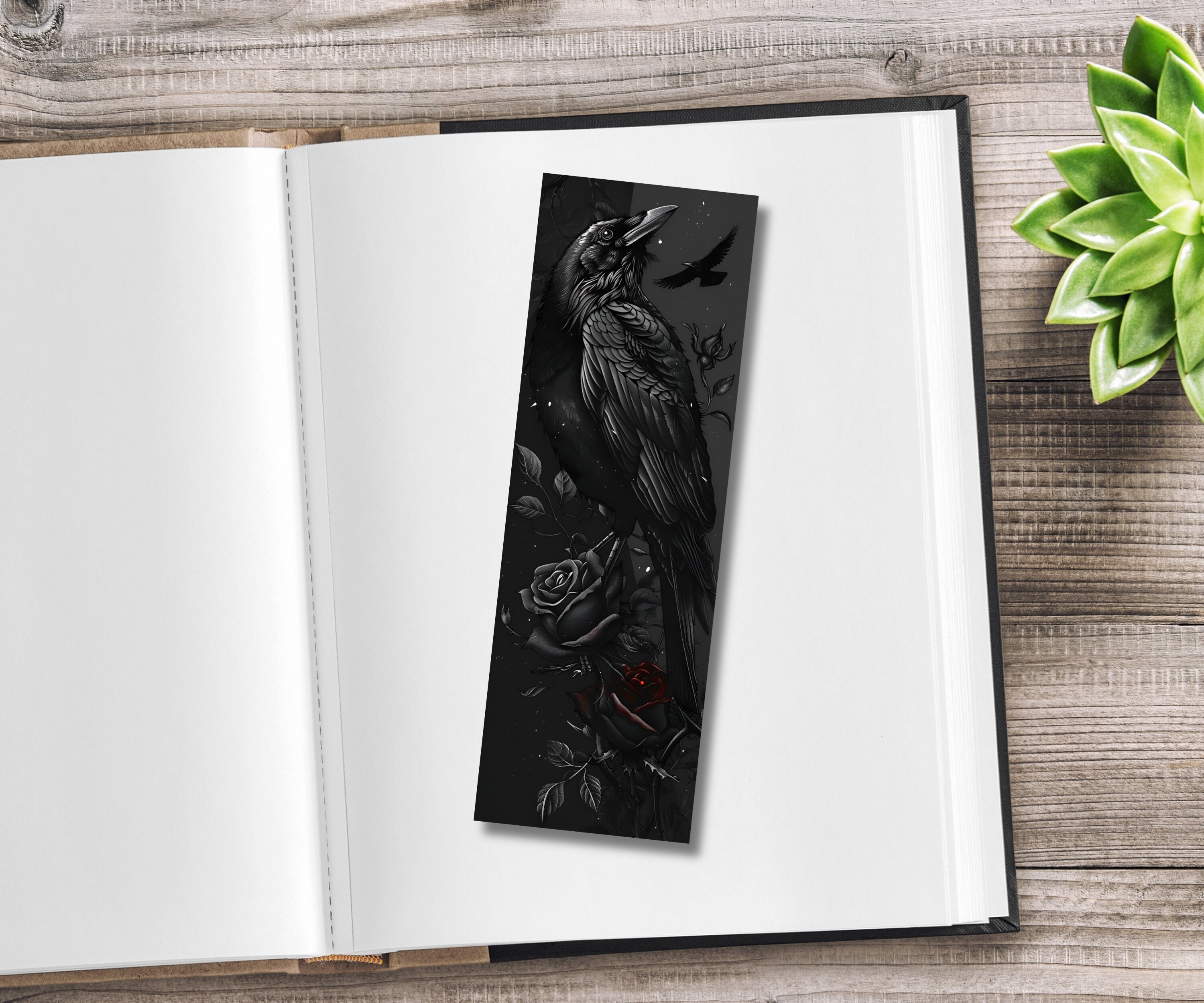 Ravens & Roses Printable Bookmarks Set of 8 Digital Download 11x8.5 PDF ...