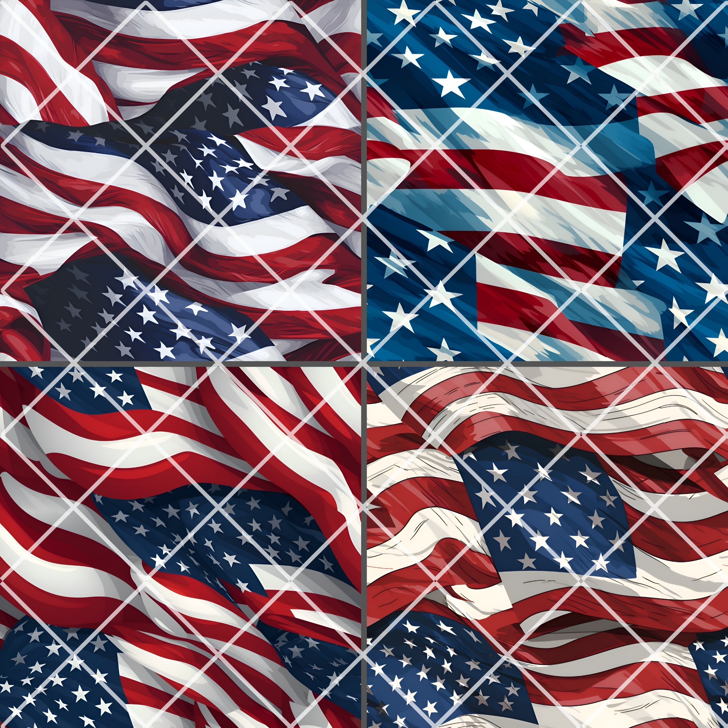 American Flags Digital Paper Printable Background Scrapbook Papers ...