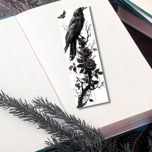 Ravens & Roses Printable Bookmarks Set of 8 Digital Download 11x8.5 PDF ...