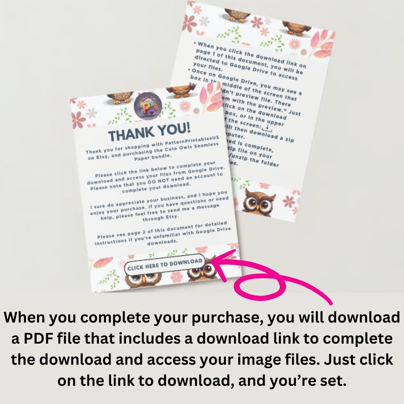 Cute Owls 12x12 Digital Paper Printable Background Scrapbook Papers ...