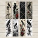 Ravens & Roses Printable Bookmarks Set of 8 Digital Download 11x8.5 PDF ...