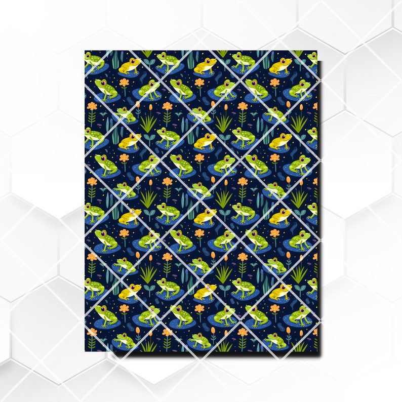 Cute Frogs Digital Paper, Printable Background Scrapbook Papers 8.5x11 ...