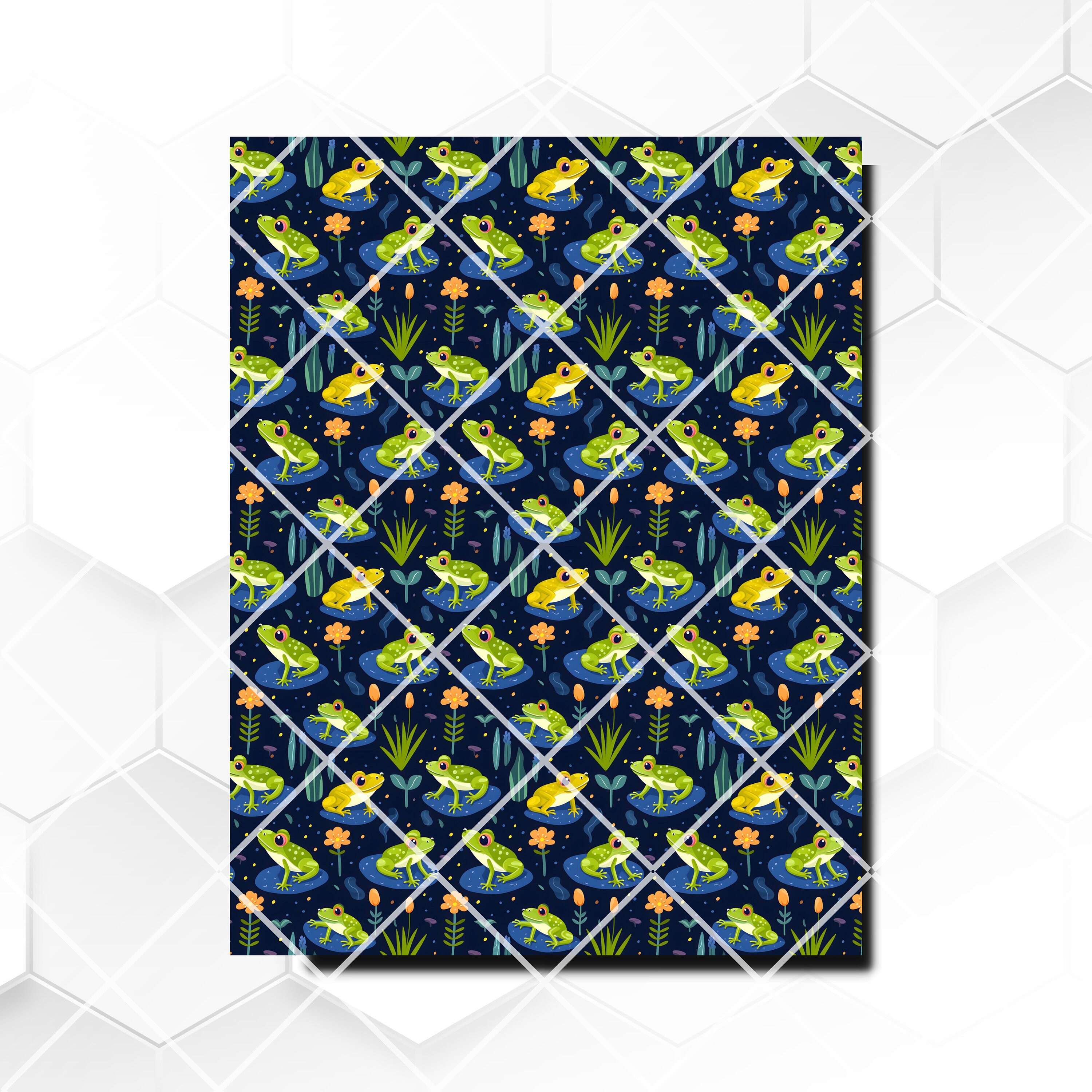 Cute Frogs Digital Paper, Printable Background Scrapbook Papers 8.5x11 ...