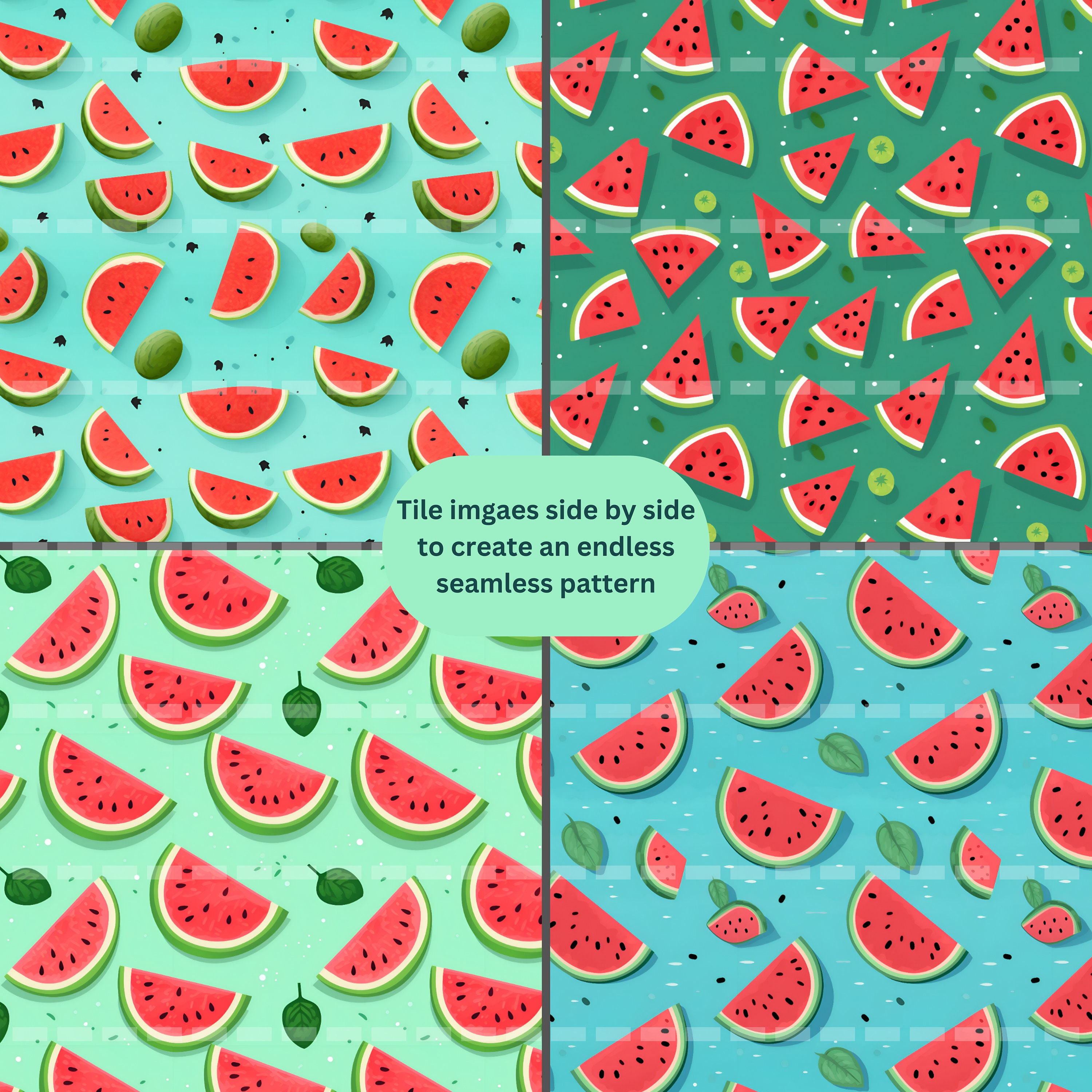 Watermelon Printable Background Scrapbook Papers, 12x12 Seamless ...