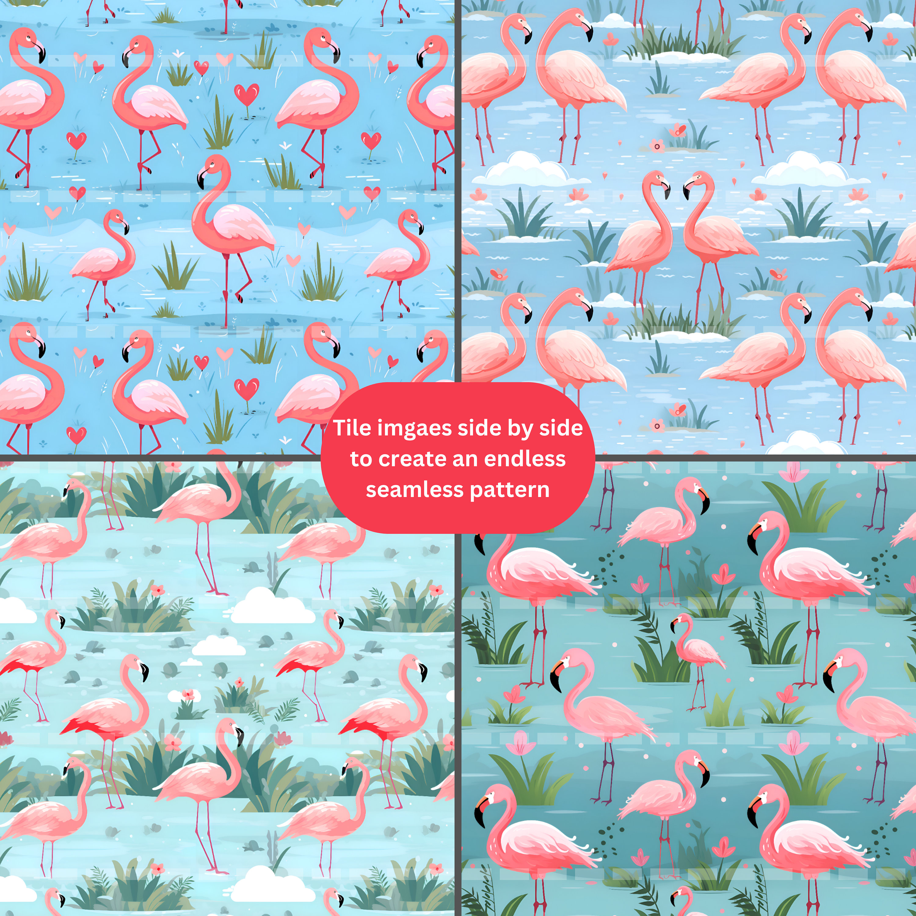 Pink Flamingo Printable Background Scrapbook Papers, 12x12 Seamless ...