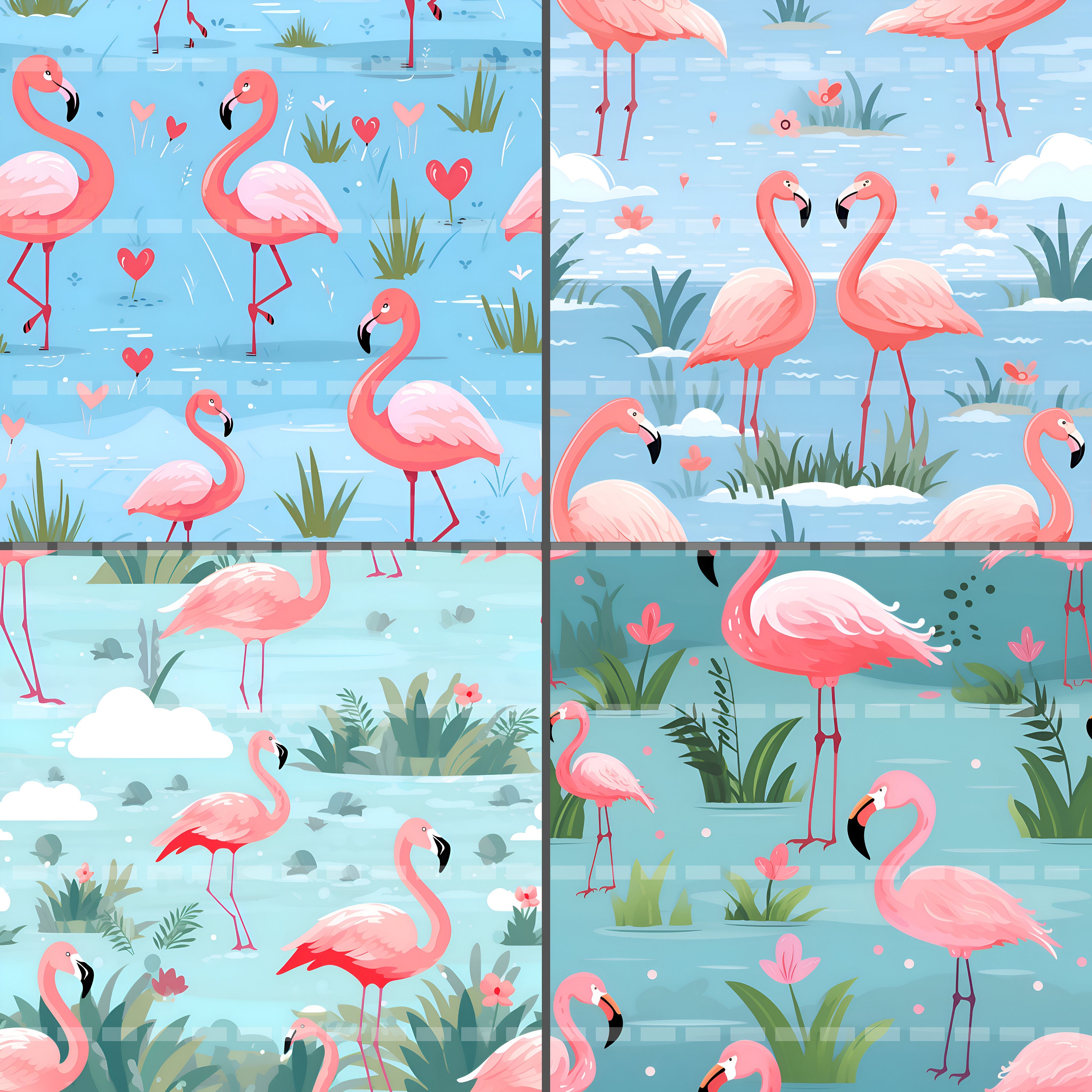 Pink Flamingo Printable Background Scrapbook Papers, 12x12 Seamless ...