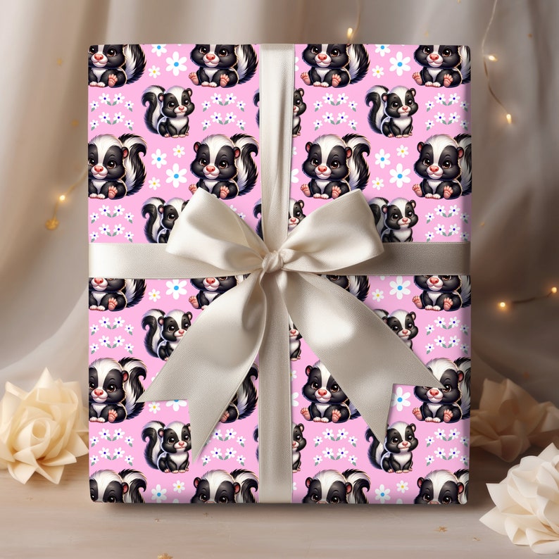 Cute Baby Skunks 12x12 Seamless Pattern Digital Paper Printable ...