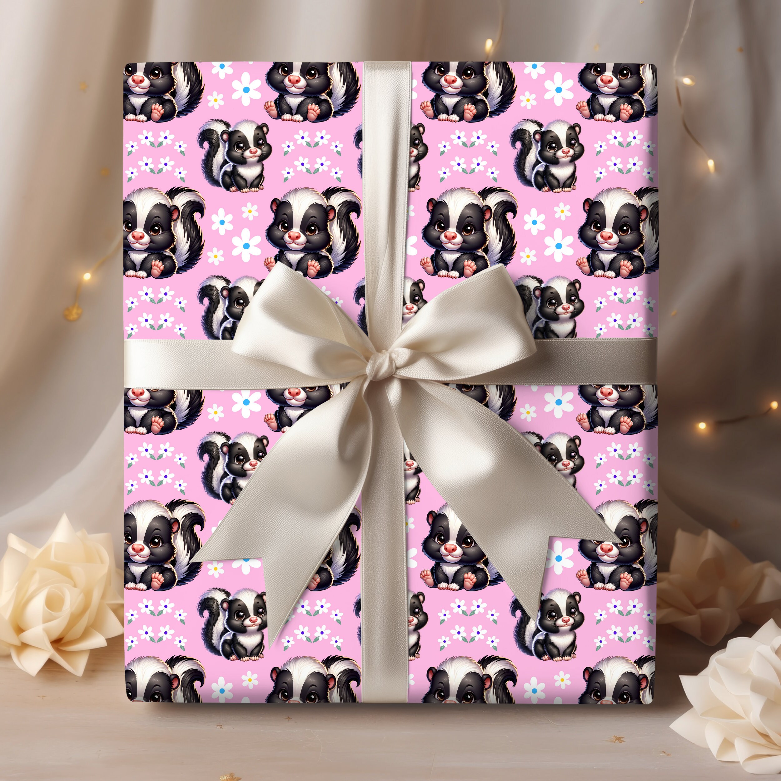 Cute Baby Skunks 12x12 Seamless Pattern Digital Paper Printable ...
