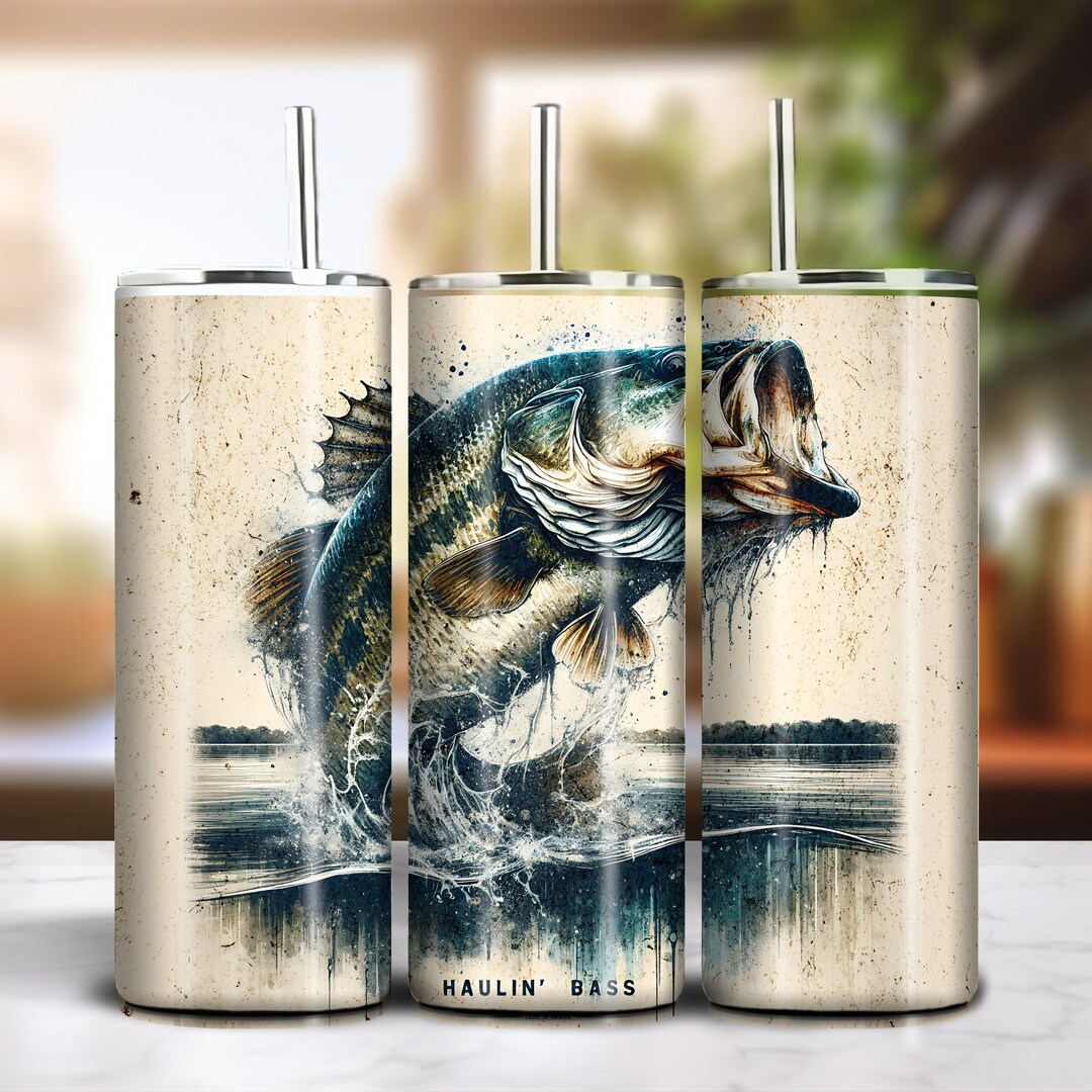 Haulin Bass 20oz Skinny Tumbler Sublimation Design Instant Digital ...