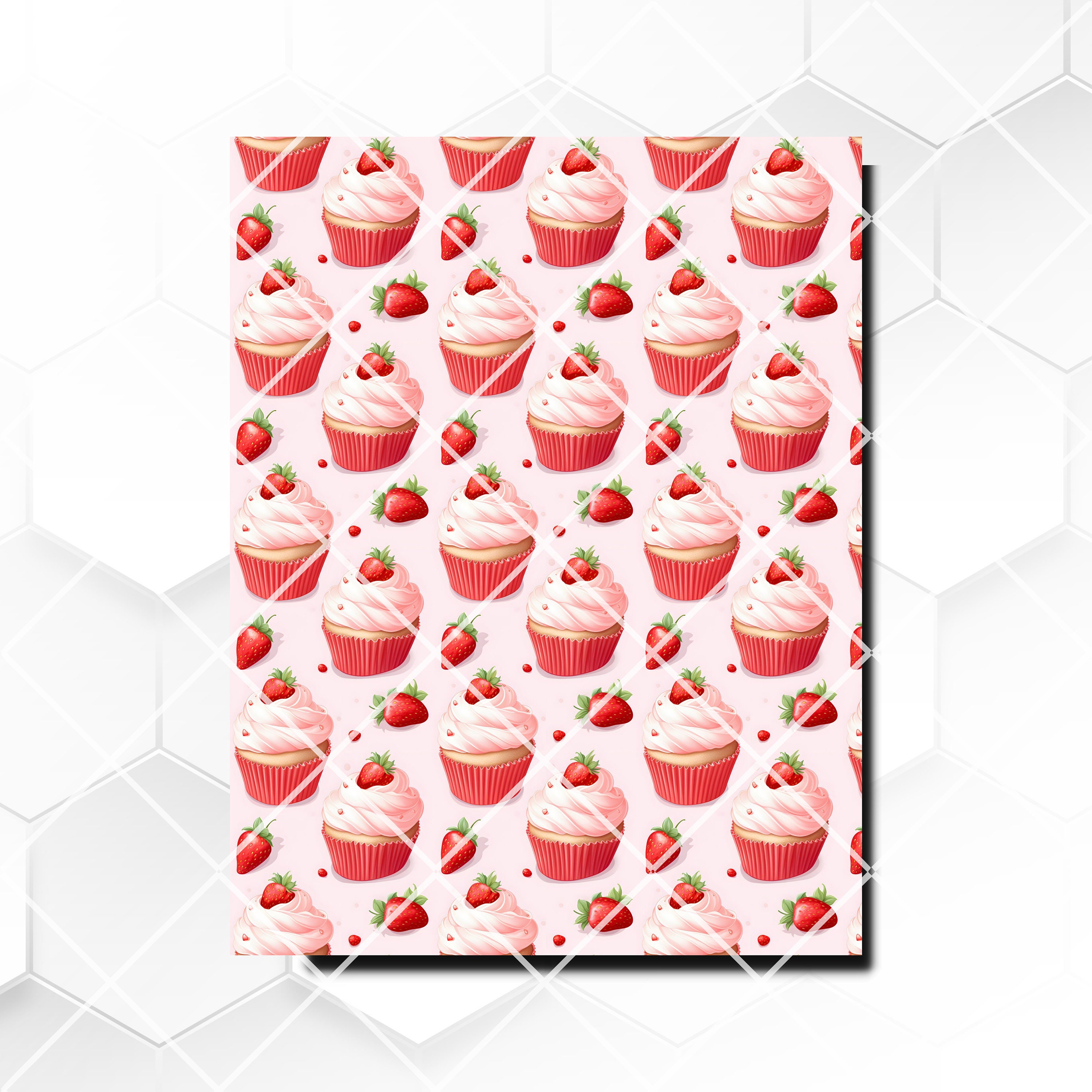 Frosted Cupcakes Digital Paper, Printable Background Scrapbook Papers 8 ...