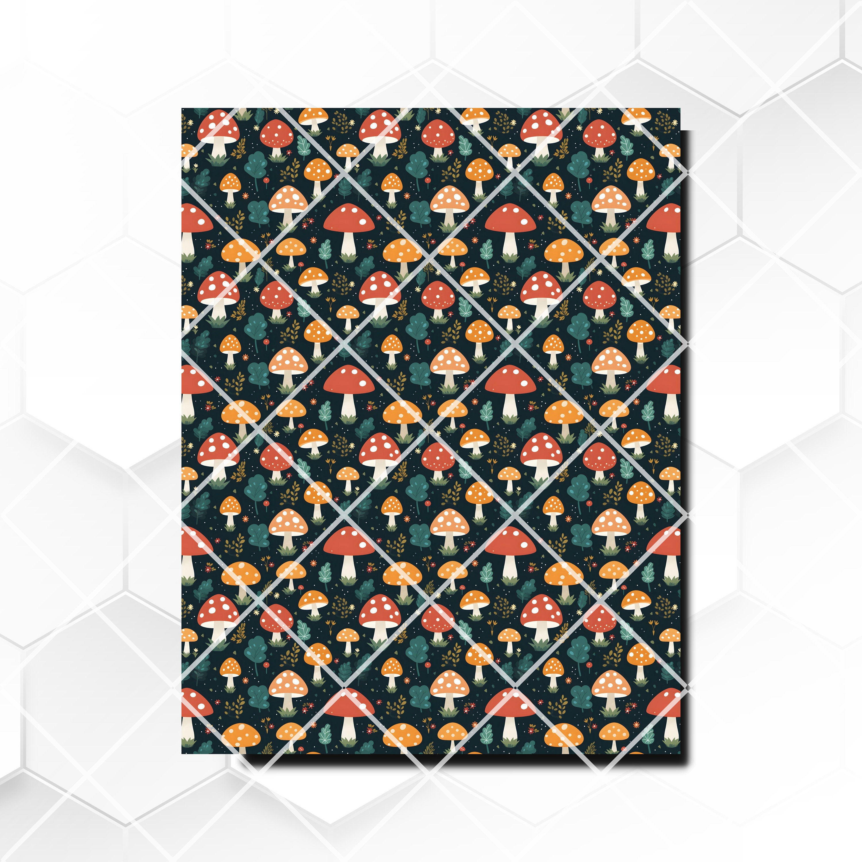 Mushrooms Digital Paper, Printable Background Scrapbook Papers 8.5x11 ...
